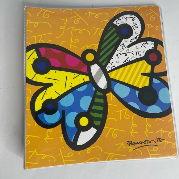 Office | Romero Britto Garden Butterfly Pop Art 3ring Binder | Poshmark